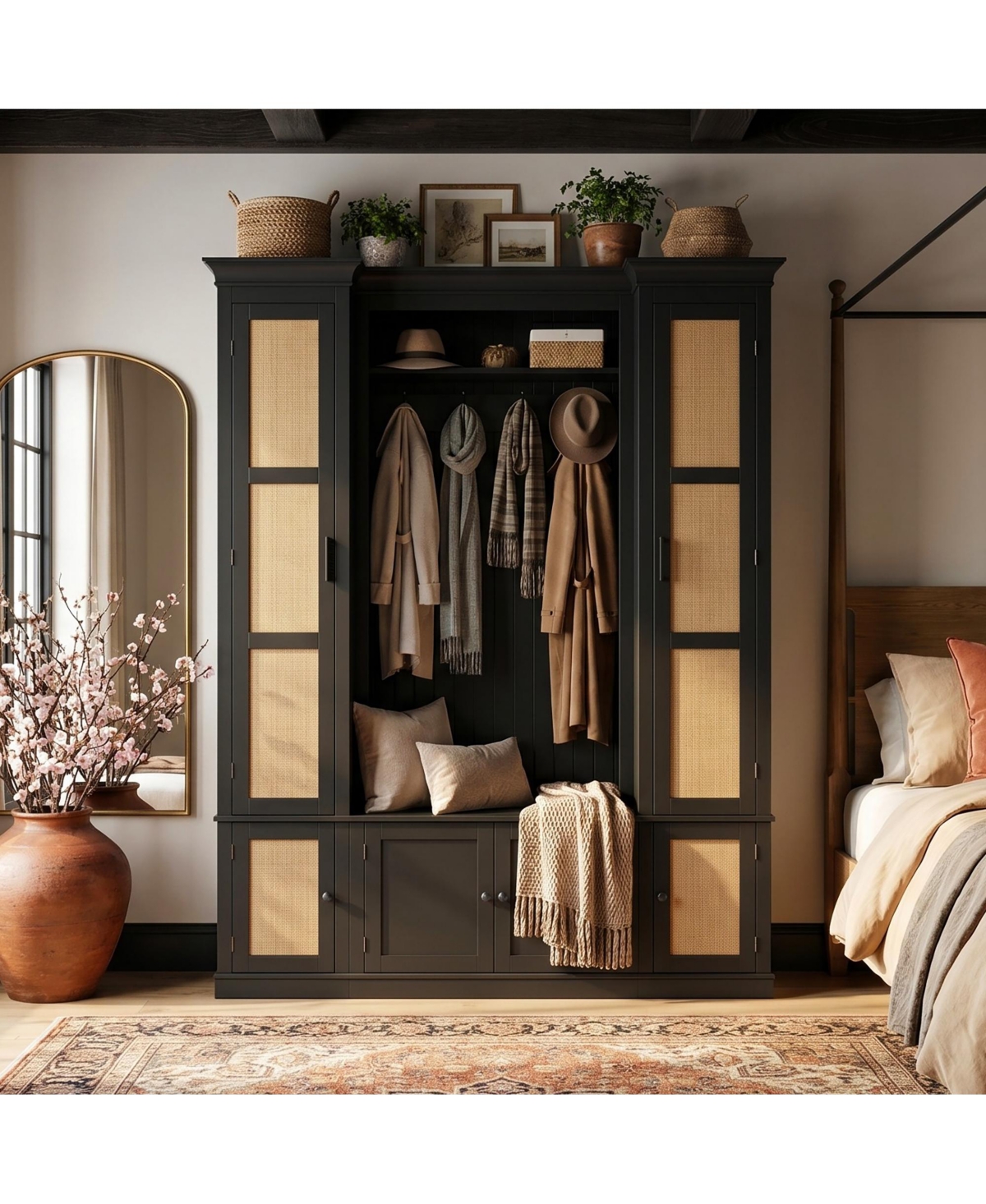 Click here for Homsee Farmhouse Entryway Wardrobe Cabinet - Stora... prices