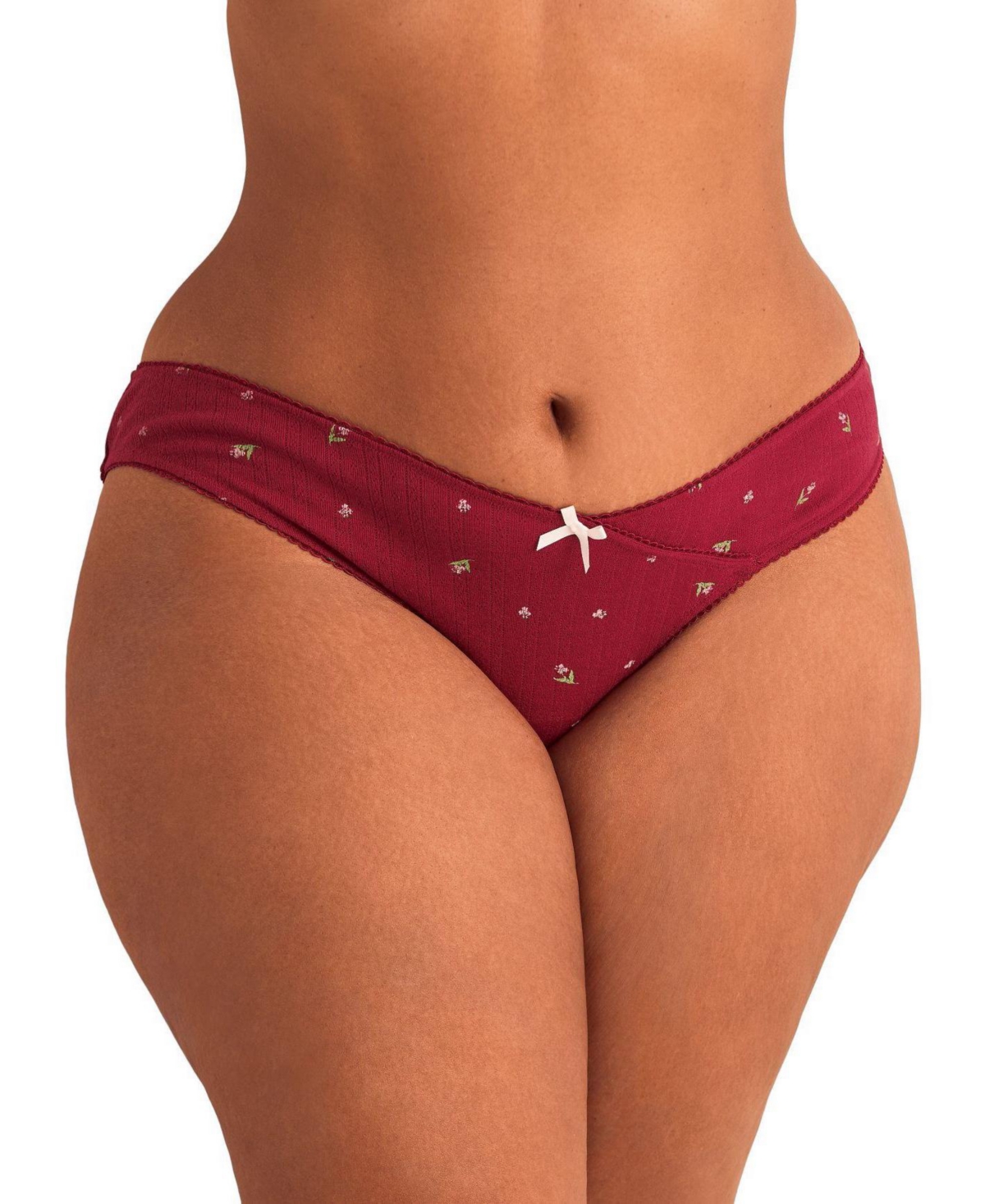 Click here for Adore Me Plus Size Minah Bikini Panty - Floral red prices