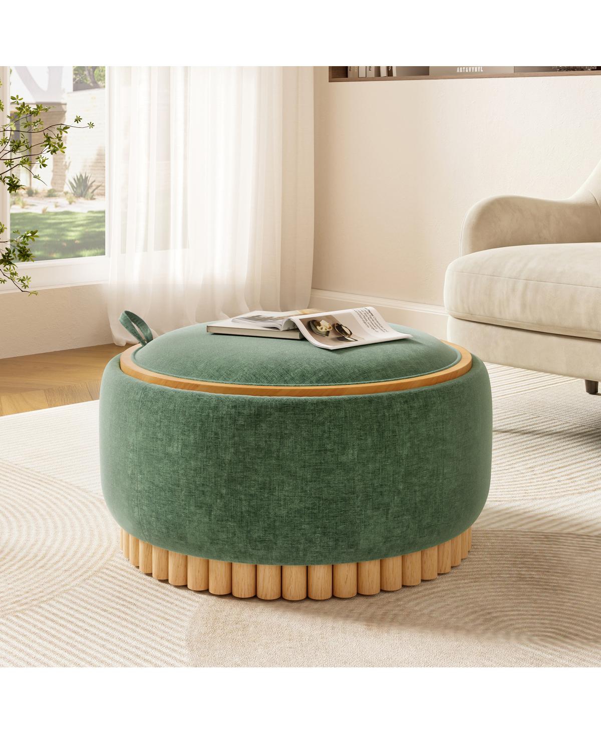 Click here for Streamdale Furniture 29 Round Chenille Storage Ott... prices
