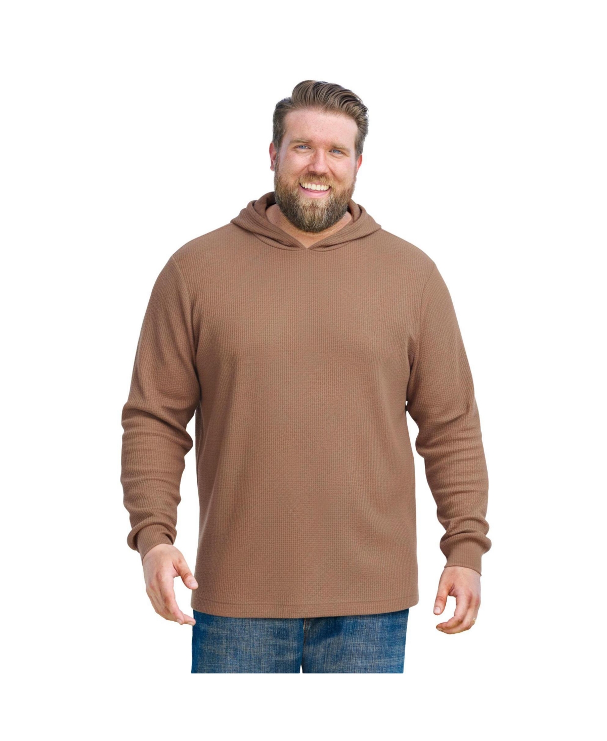 Click here for KingSize Big & Tall Ribbed Hoodie - Light coffee prices