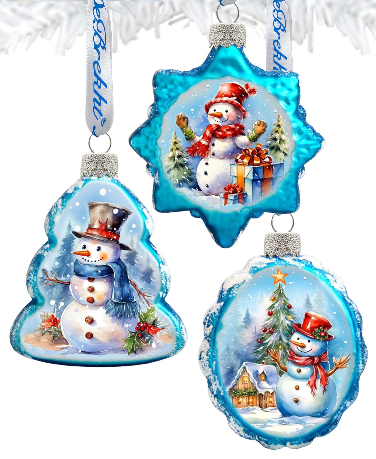 Click here for Designocracy Snowmen Keepsake Holiday Mercury Glas... prices
