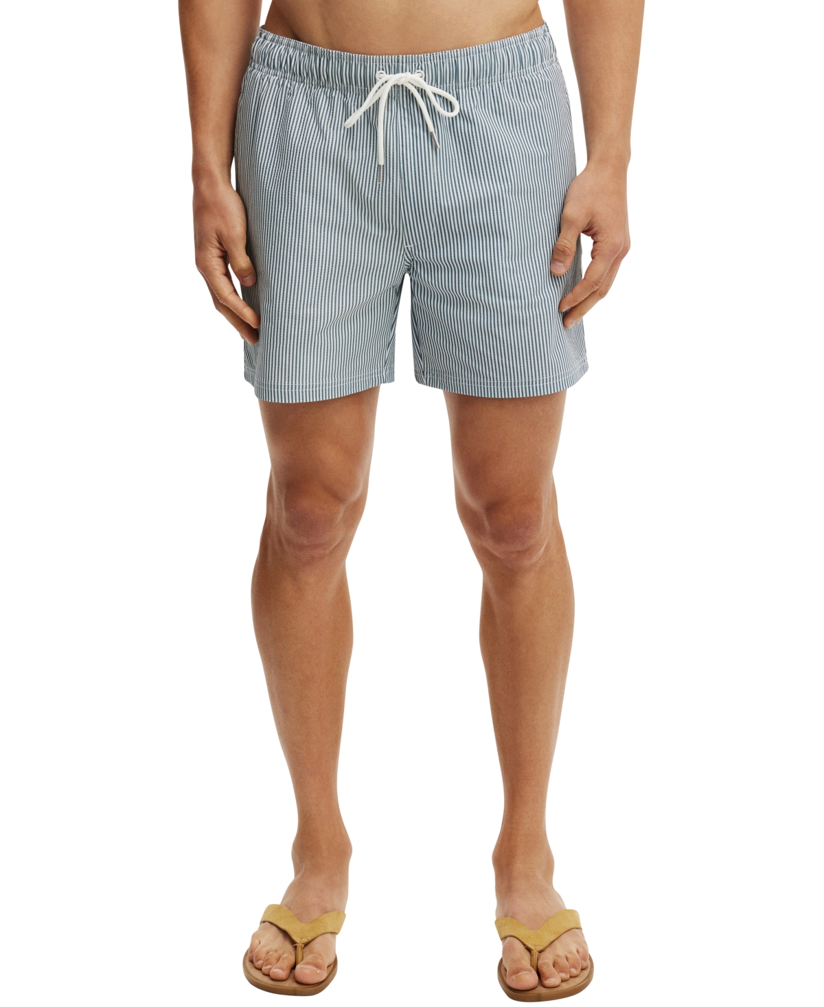 Click here for Cotton On Mens Swim Strech Pull-On Shorts - Navy/W... prices