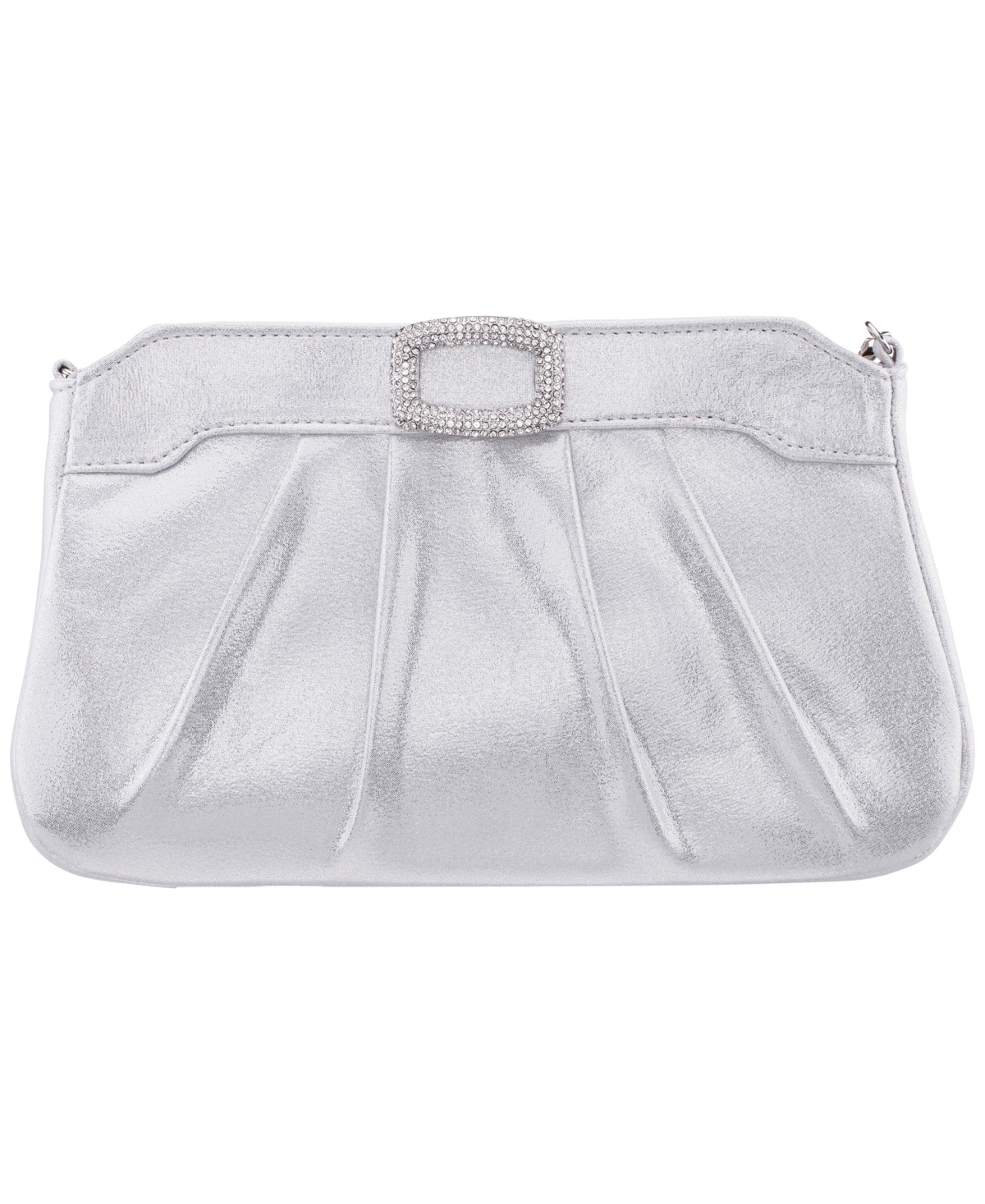 Click here for Nina Crystal Buckle Ornament Top Zipper Small Clut... prices