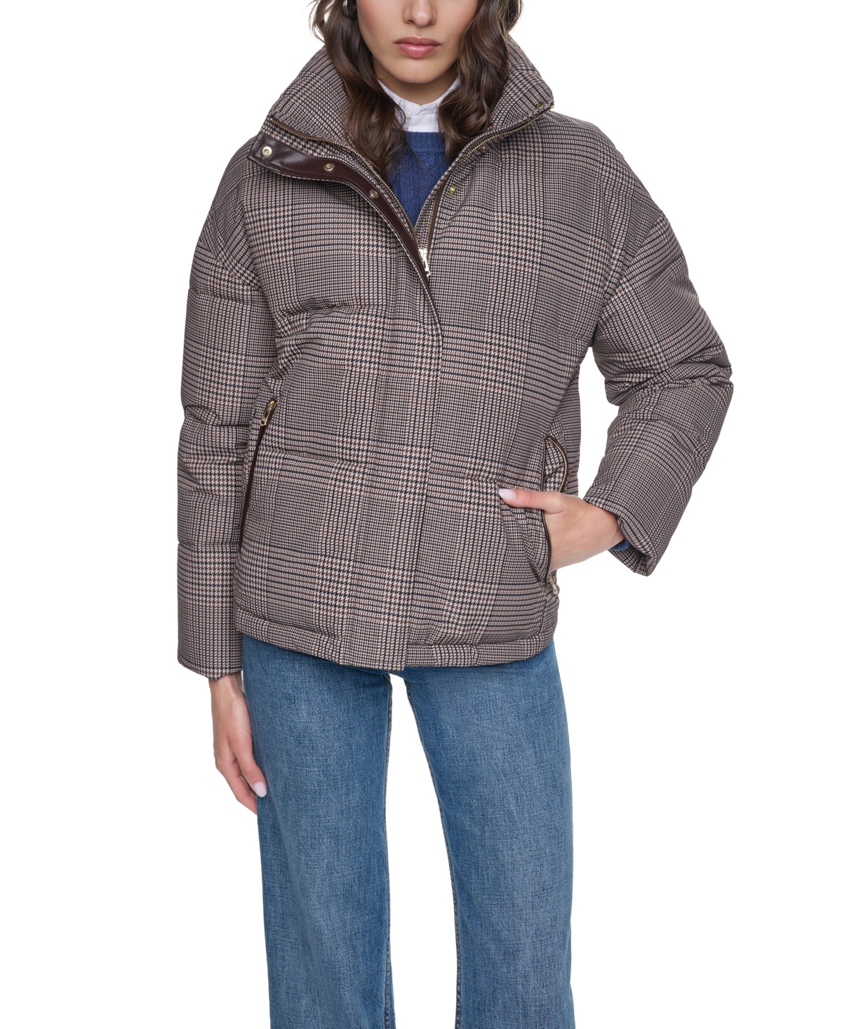 Click here for Cole Haan Womens Heritage Plaid Puffer Jacket with... prices