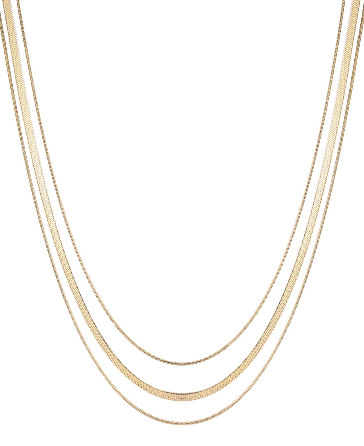 Click here for Adornia Tarnish Resistant Gold Layered Herringbone... prices