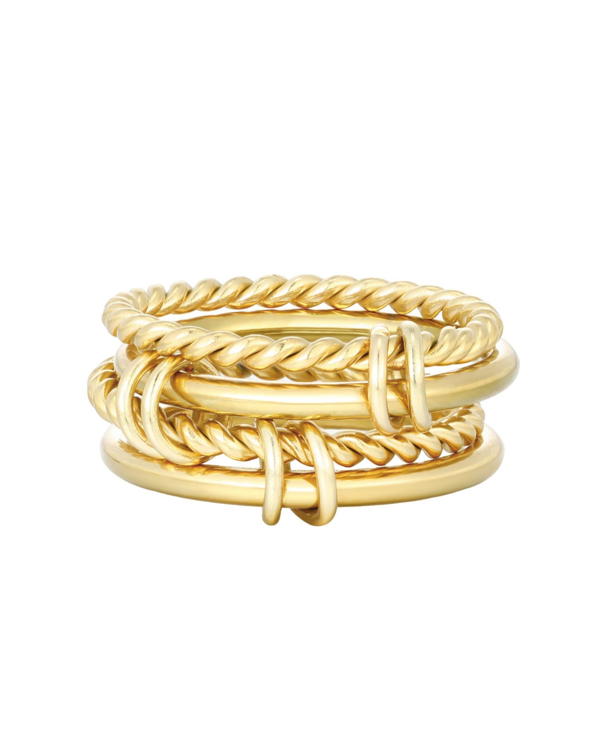 Click here for Adornia Tarnish Resistant Gold Four Band Connected... prices