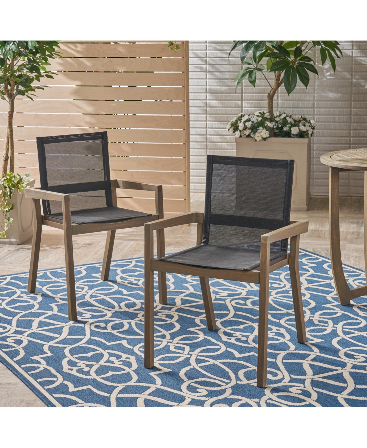 Click here for Clihome 2-Piece Acacia Wood Outdoor Dining Chairs... prices