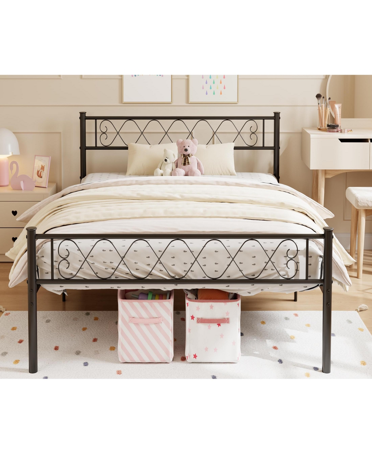 Click here for homfan Metal Platform Bed Frame with Headboard and... prices