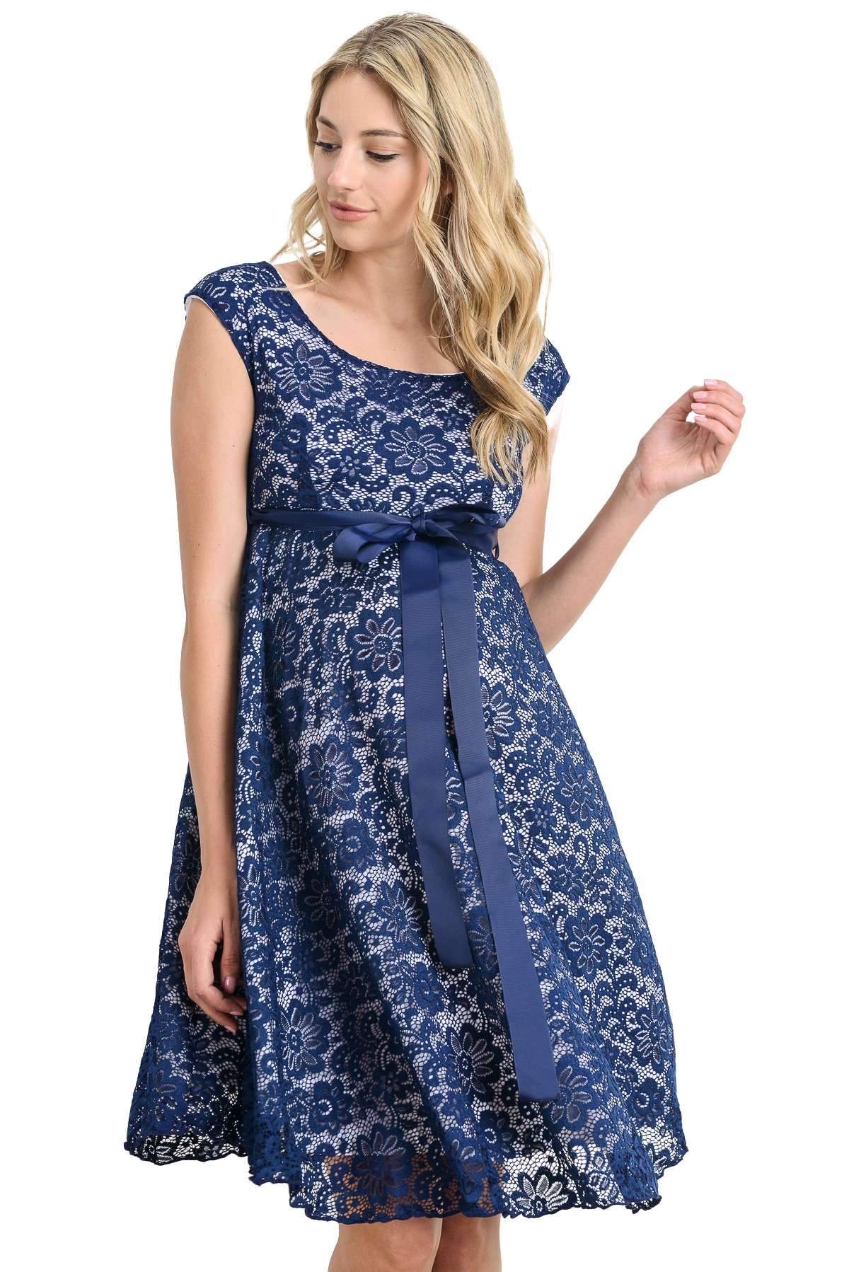 Click here for Hello Miz Womens Maternity Lace A-Line Dress with... prices