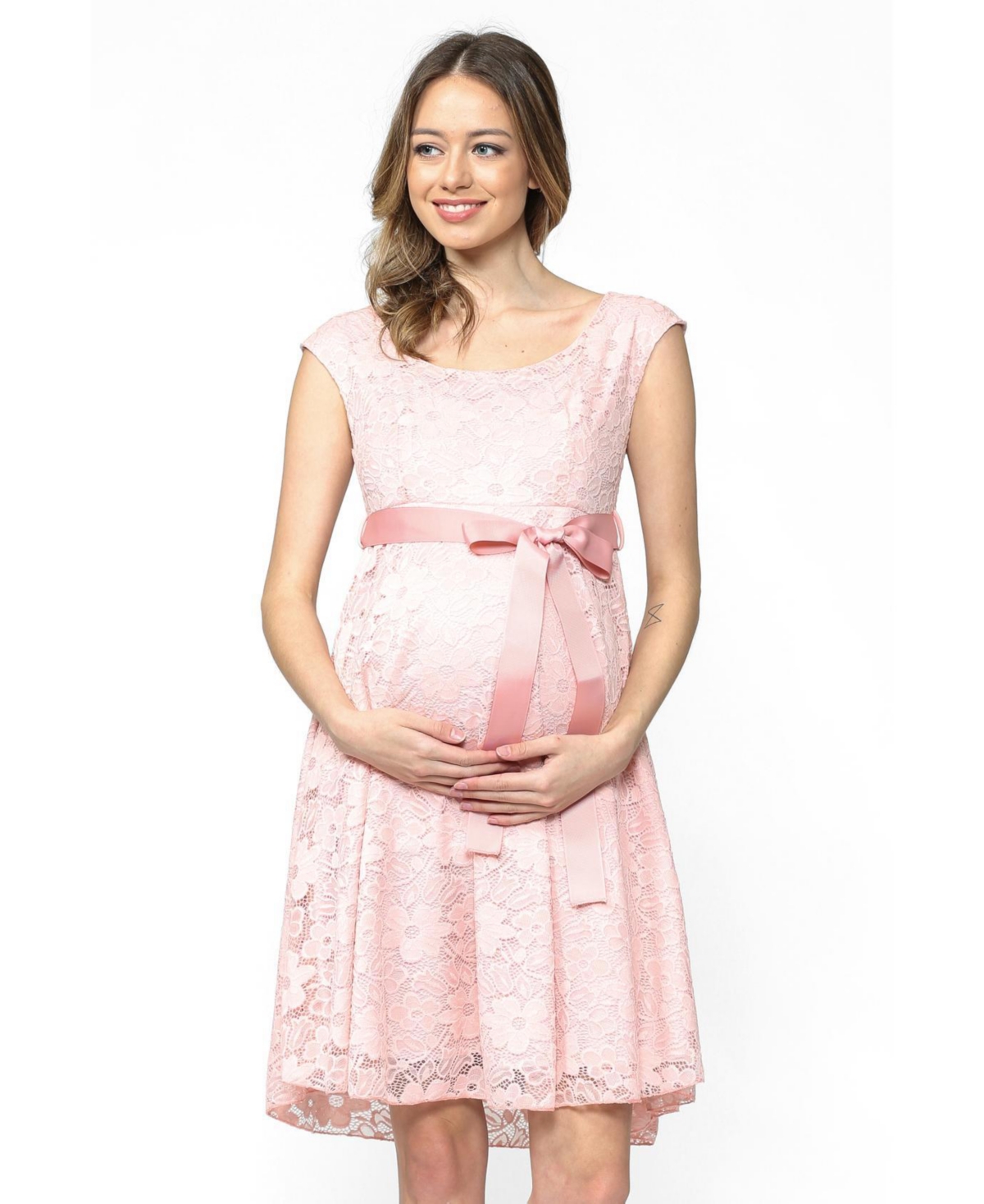 Click here for Hello Miz Womens Maternity Lace A-Line Dress with... prices