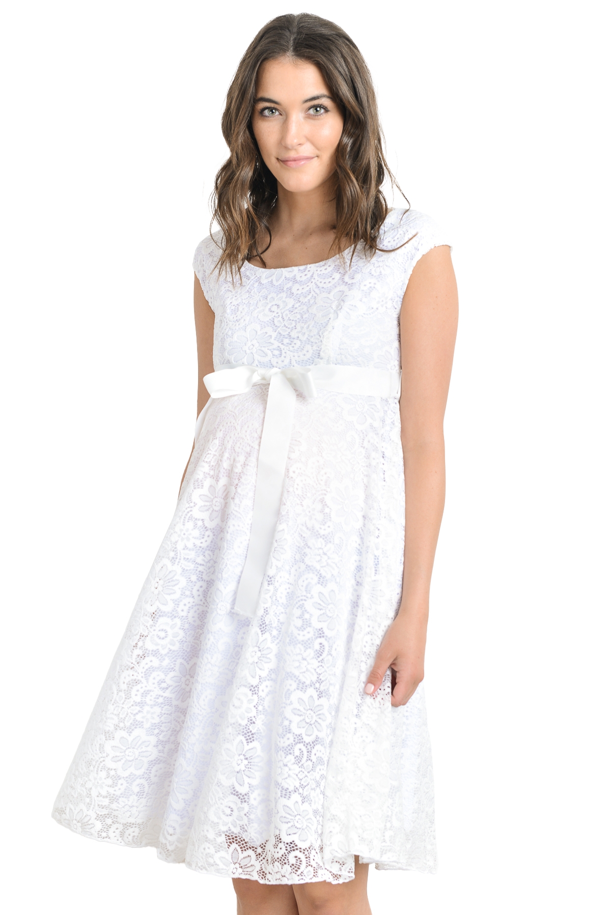 Click here for Hello Miz Womens Maternity Lace A-Line Dress with... prices