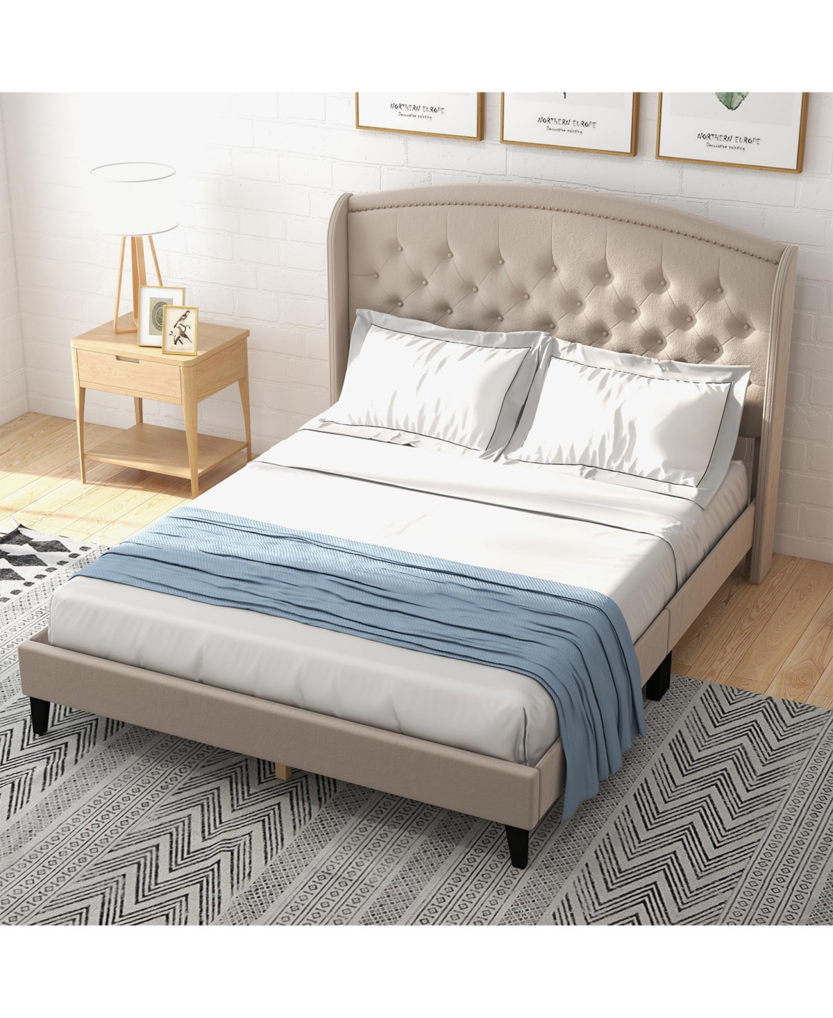 Click here for homfan Bed Frame with Headboard and Footboard  Bed... prices