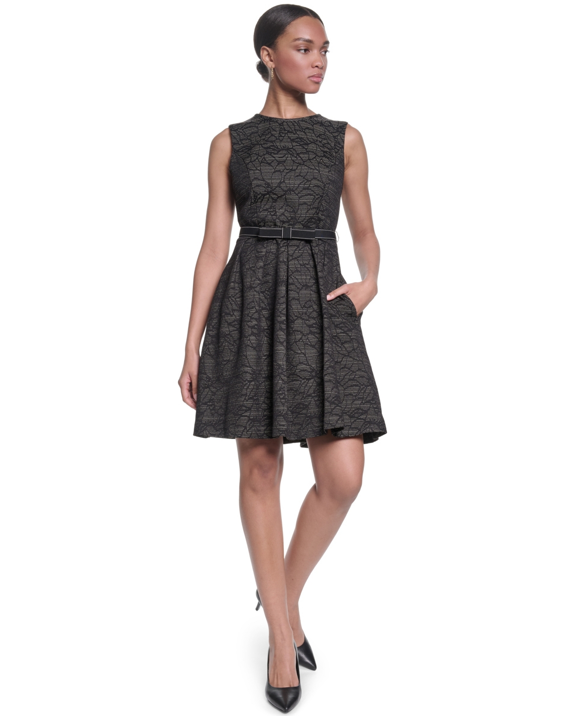 Click here for Karl Lagerfeld Paris Womens Crewneck Fit and Flare... prices