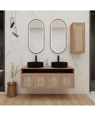 Click here for Sillysis 47 Inch Wall Mounted Double Bathroom Vani... prices