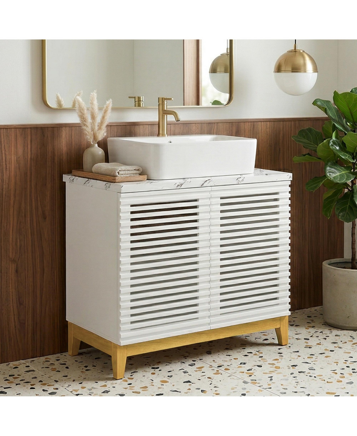 Click here for Homsee 2-Door Bathroom Vanity with Sink - 31.5-Inc... prices