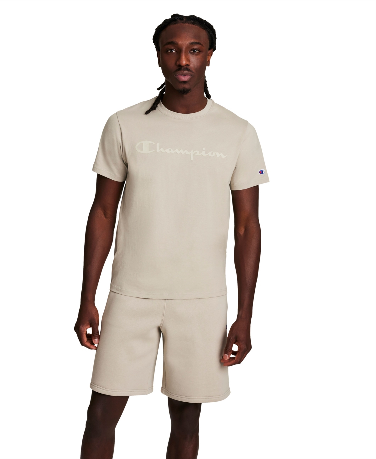 Click here for Champion Mens Classic Logo Crewneck Short-Sleeve T... prices