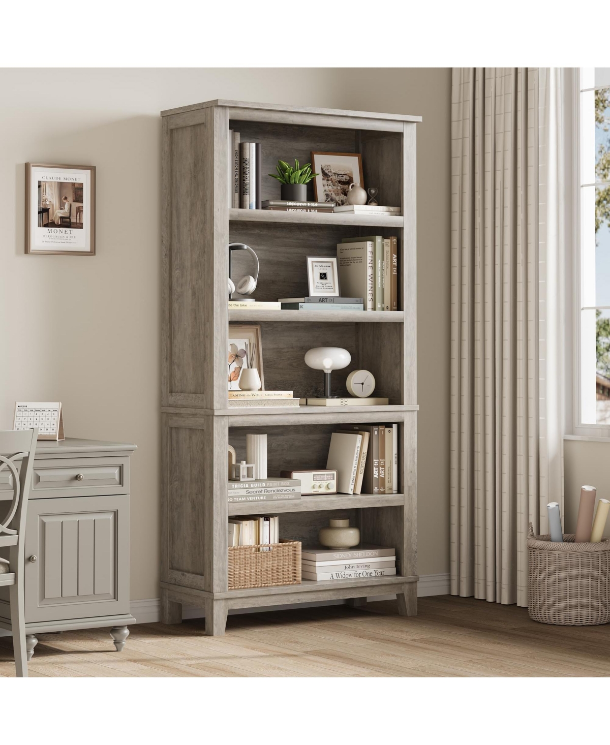 Click here for homfan 71 Inch Modern 5-Tier Wooden Bookcase with... prices