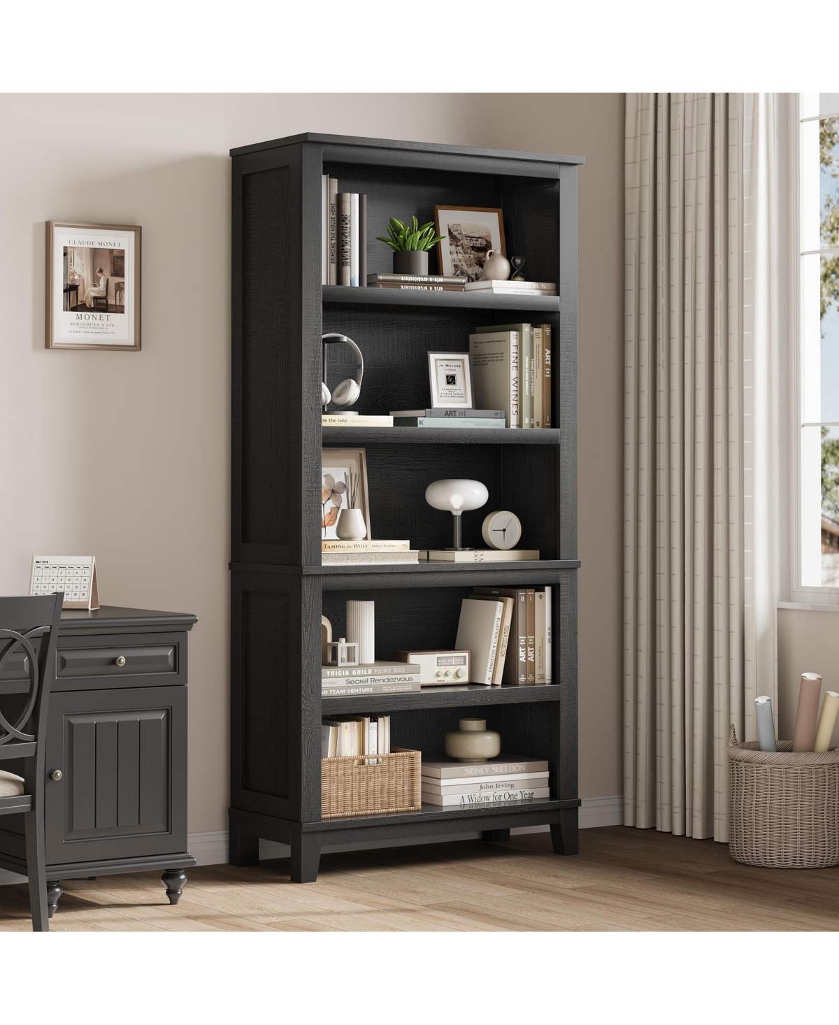 Click here for homfan 71 Inch Modern 5-Tier Wooden Bookcase with... prices