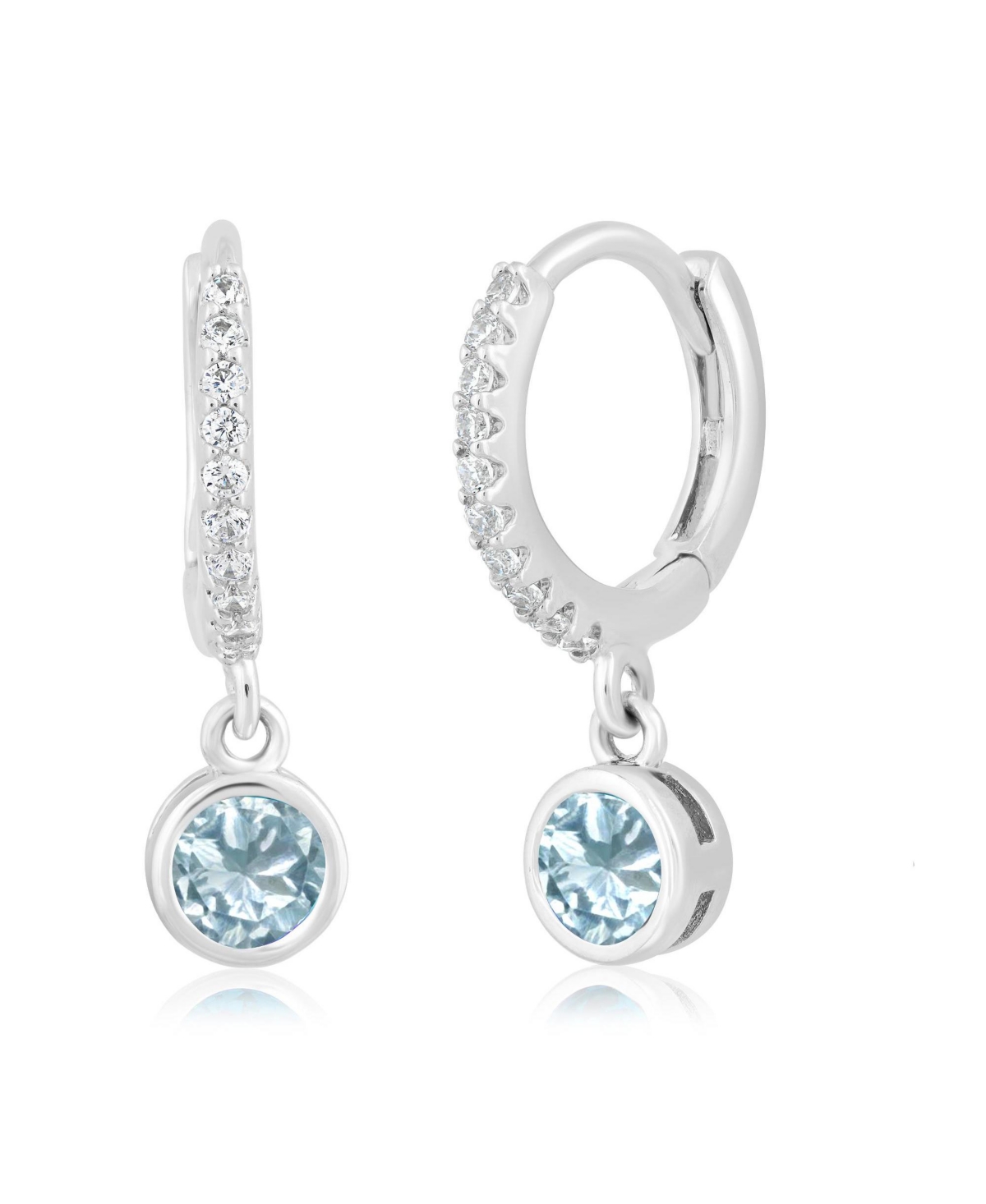 Click here for Simona Round Bezel Birthstone Small Cz Charm Hoops... prices