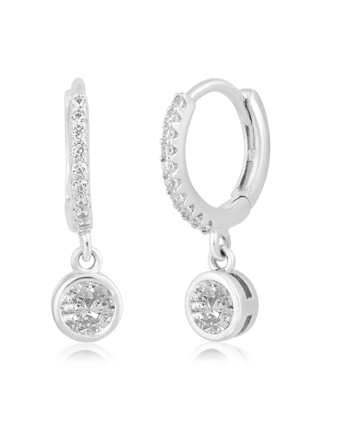Click here for Simona Round Bezel Birthstone Small Cz Charm Hoops... prices
