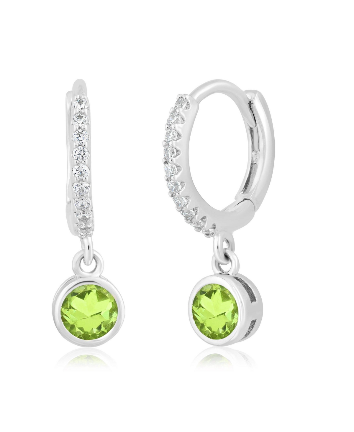 Click here for Simona Round Bezel Birthstone Small Cz Charm Hoops... prices