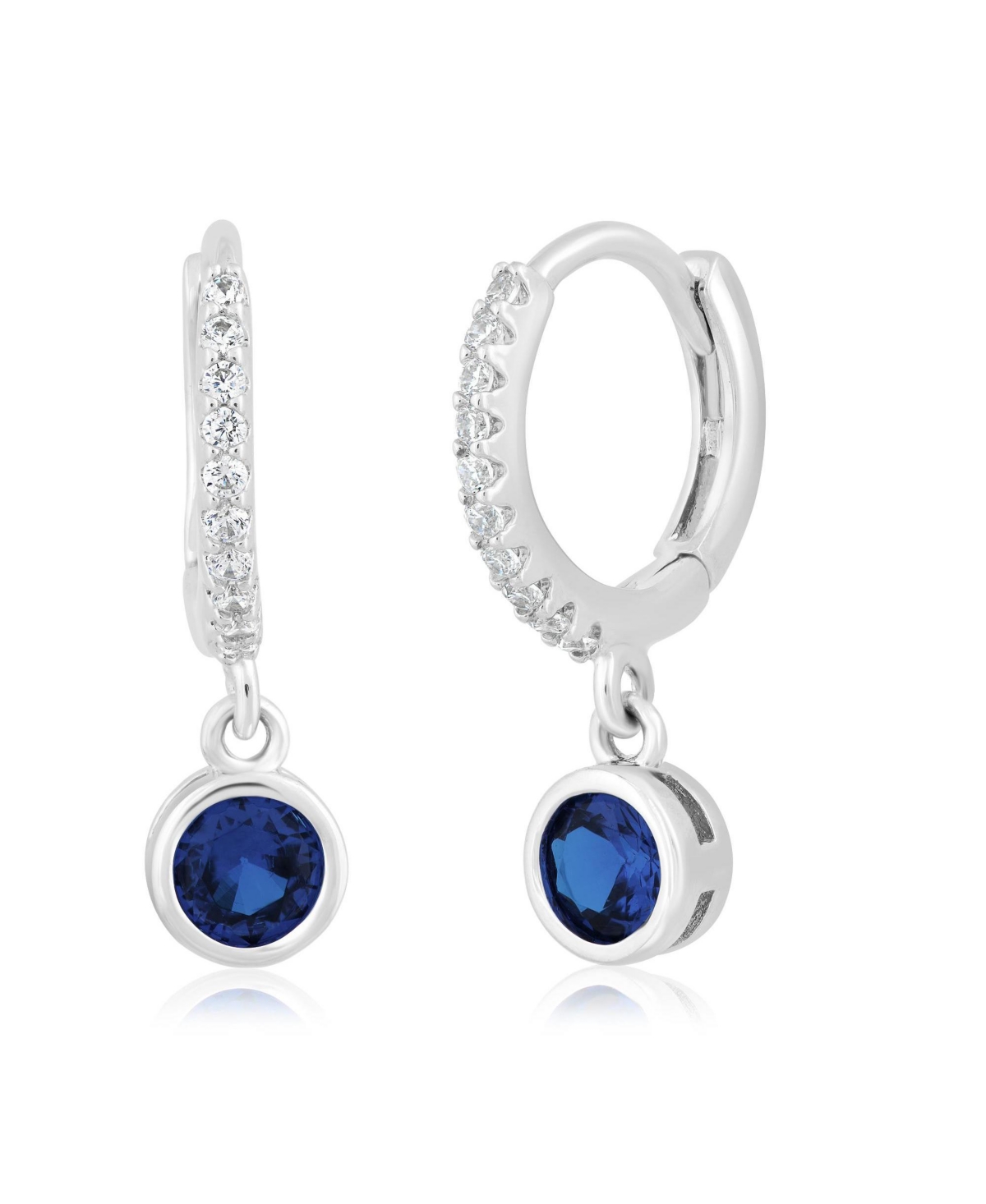 Click here for Simona Round Bezel Birthstone Small Cz Charm Hoops... prices