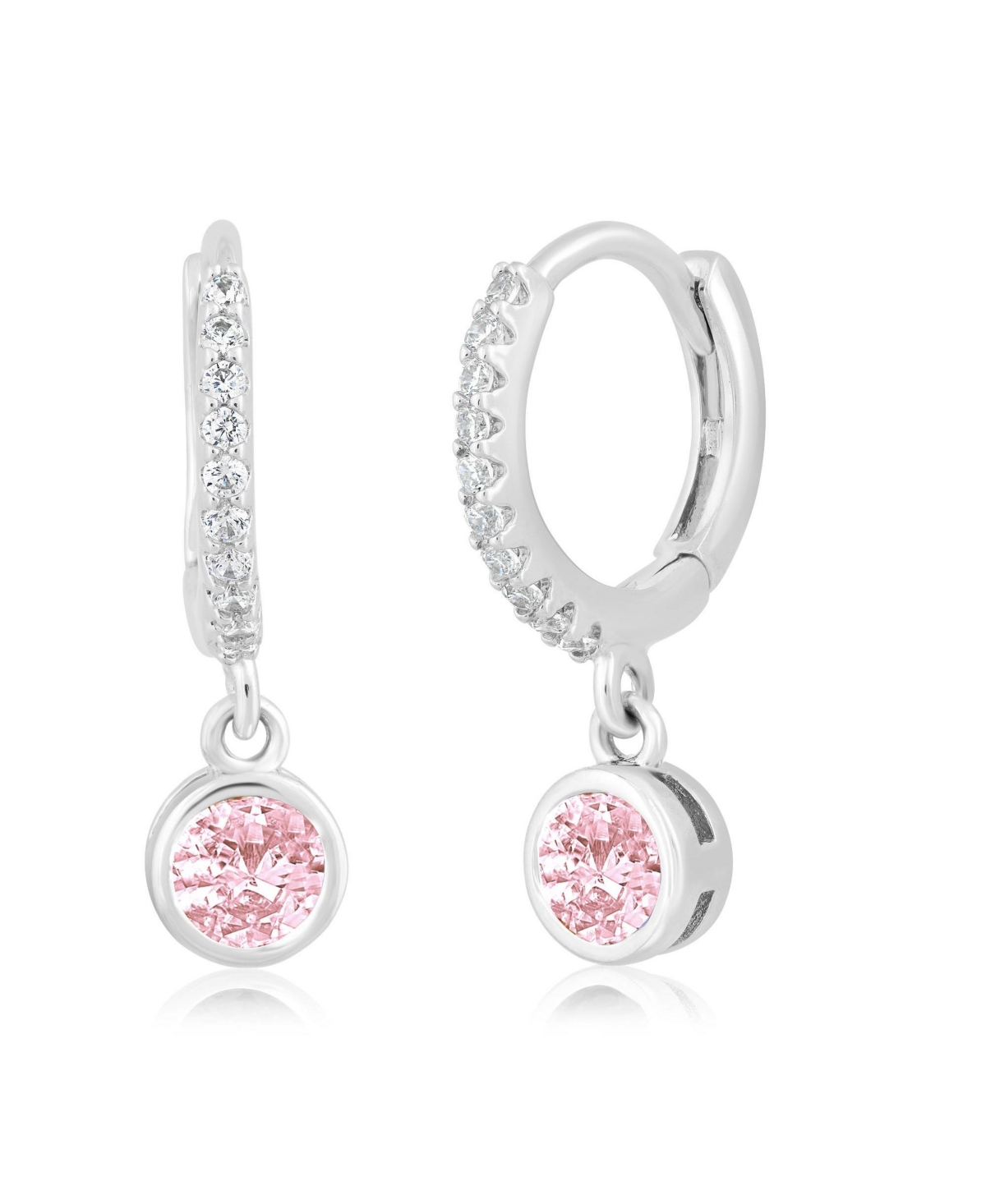Click here for Simona Round Bezel Birthstone Small Cz Charm Hoops... prices