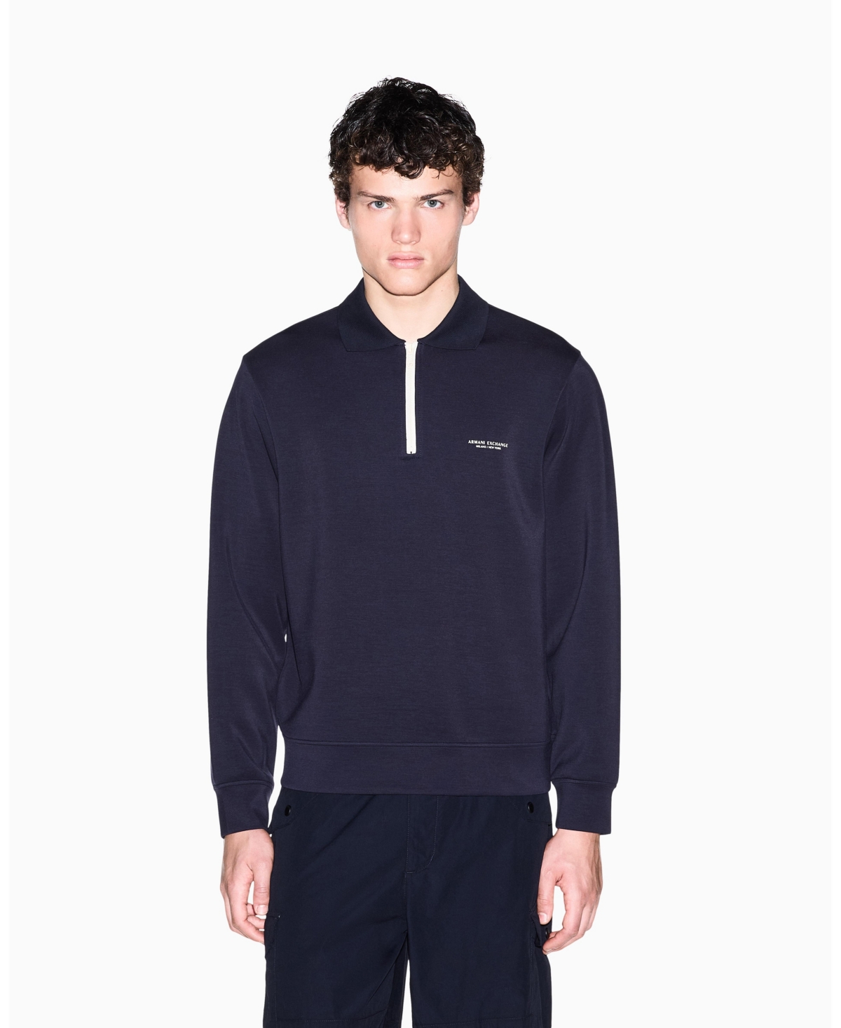 Click here for A|X Armani Exchange Mens Modal Polo Sweatshirt - D... prices