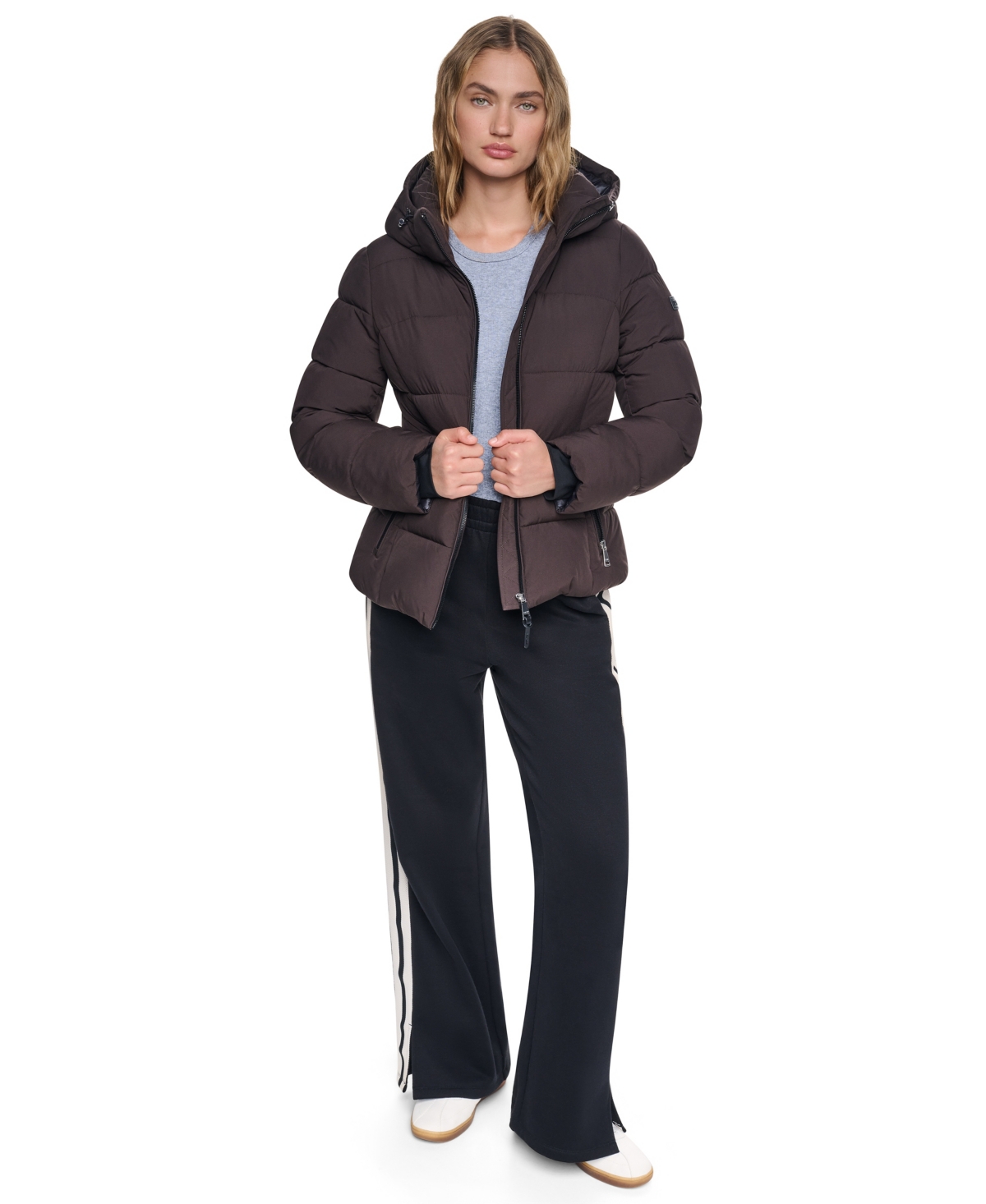 Click here for Dkny Womens Midweight Everyday Hooded Puffer Coat... prices