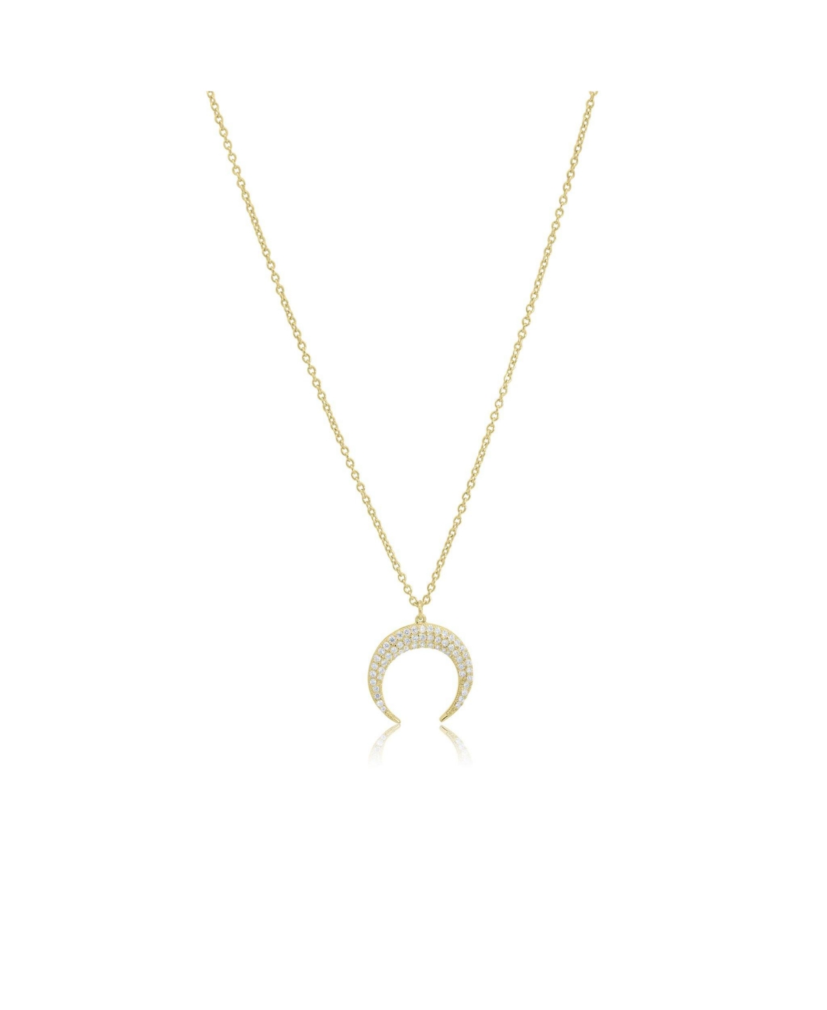 Click here for The Lovery Cz Crescent Horn Necklace 14K Gold Plat... prices