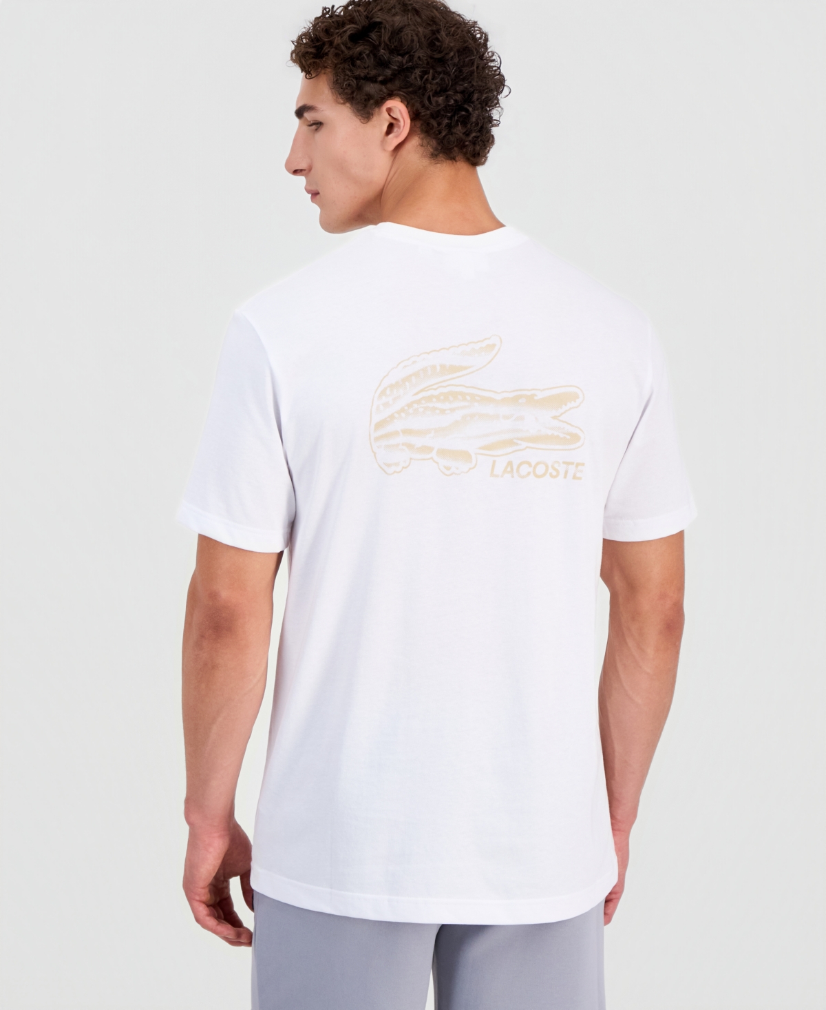 Click here for Lacoste Mens Printed Short-Sleeve T-Shirt - White prices