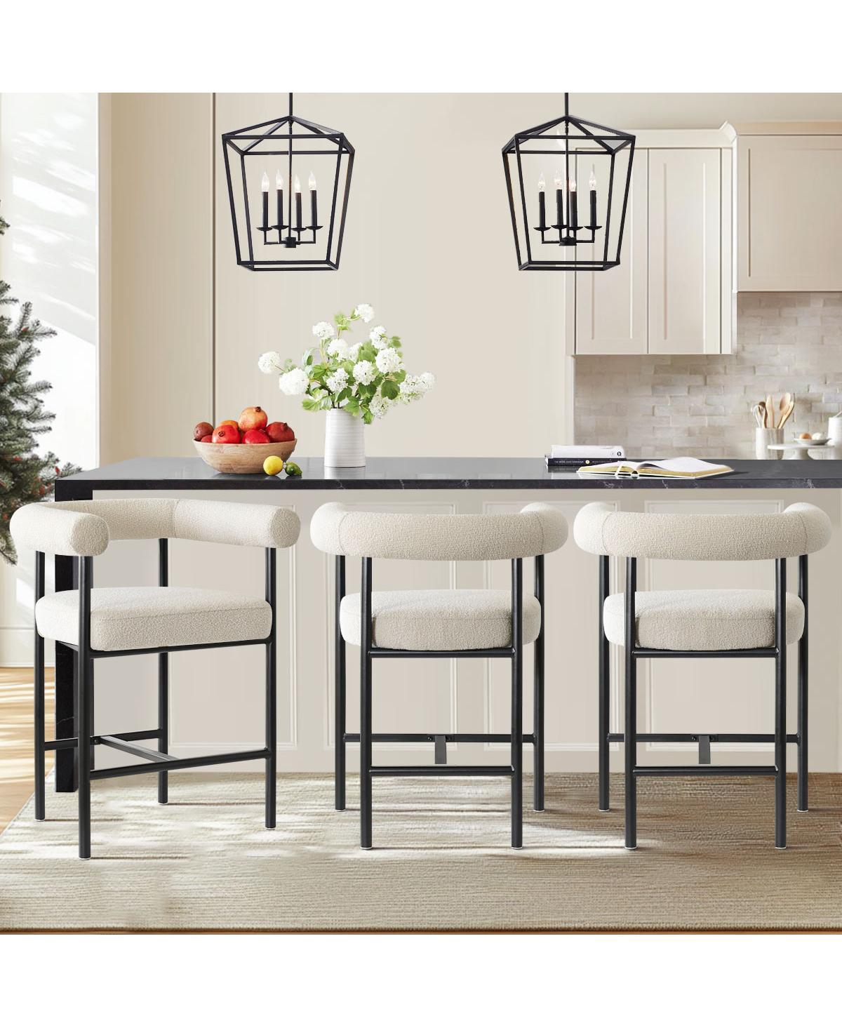 Click here for Maison Boucle 24 Boucle Upholstered Counter Height... prices