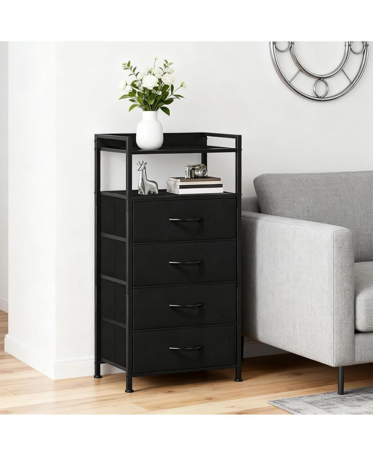 Click here for gaomon 4 Drawer Fabric Bedside Table â Sturdy St... prices