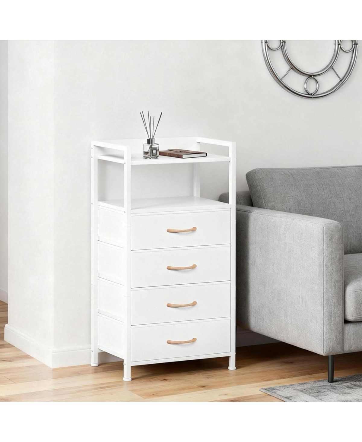 Click here for gaomon 4 Drawer Fabric Bedside Table â Sturdy St... prices