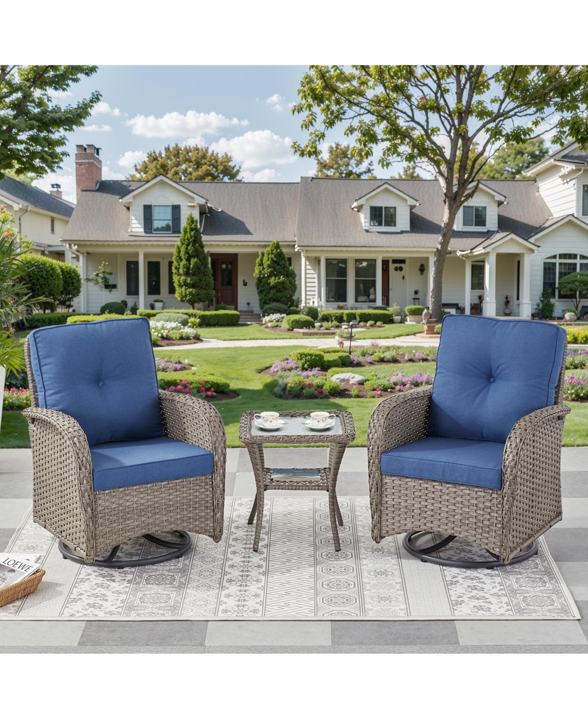 Click here for Pocassy 3Pieces Patio Furniture Set  Outdoor Swive... prices