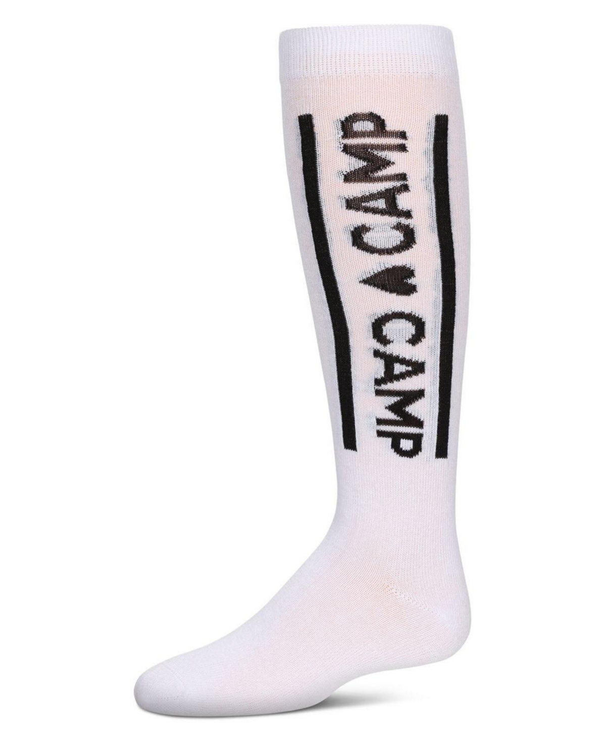 Click here for MeMoi Girls Camp Love Knee High Socks - White prices