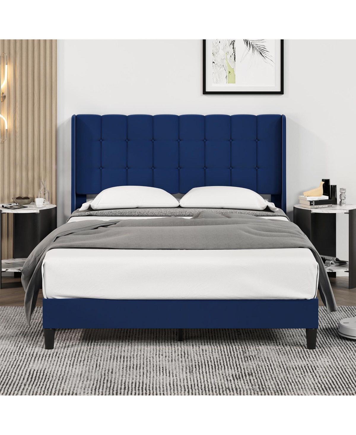 Click here for homfan Bed Frame Platform Bed Frame with Upholster... prices