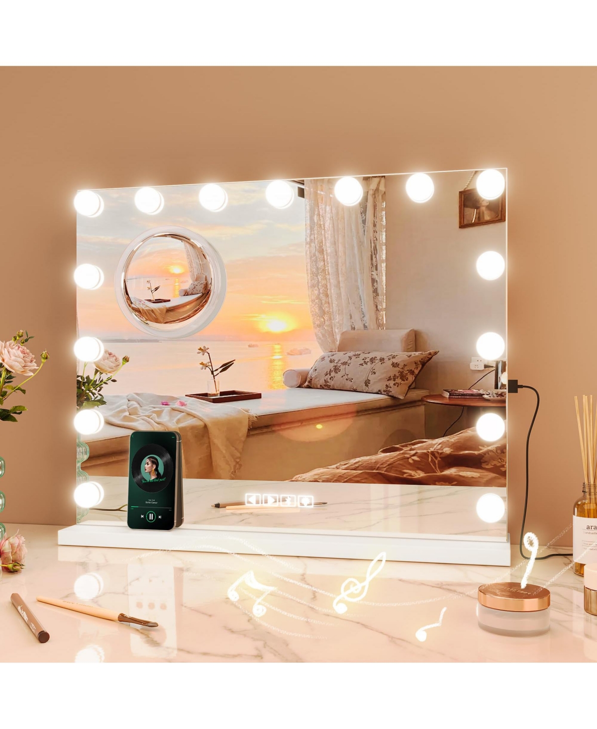 Click here for homfan Modern Led Vanity Mirror â 3-Color Dimmab... prices