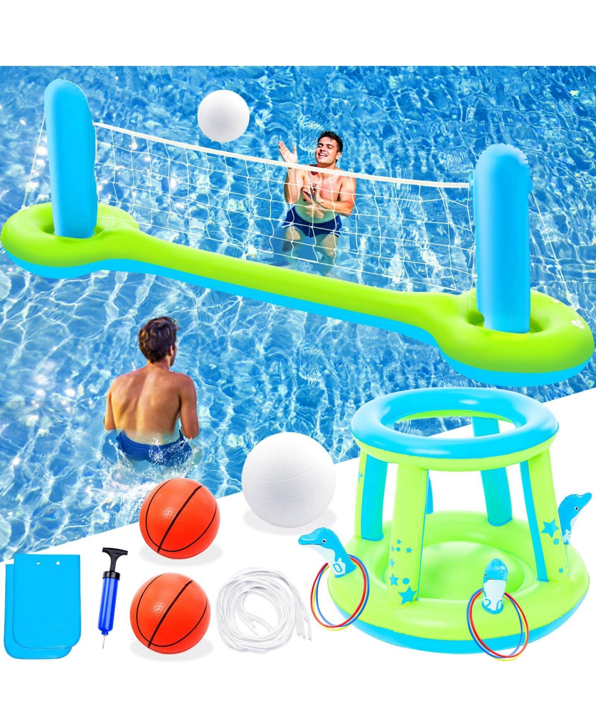 Click here for Gnuadz 3 in 1 Pool Game Set Inflatable Floats Voll... prices