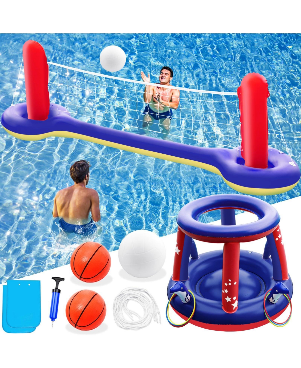 Click here for Gnuadz 3 in 1 Pool Game Set Inflatable Floats Voll... prices