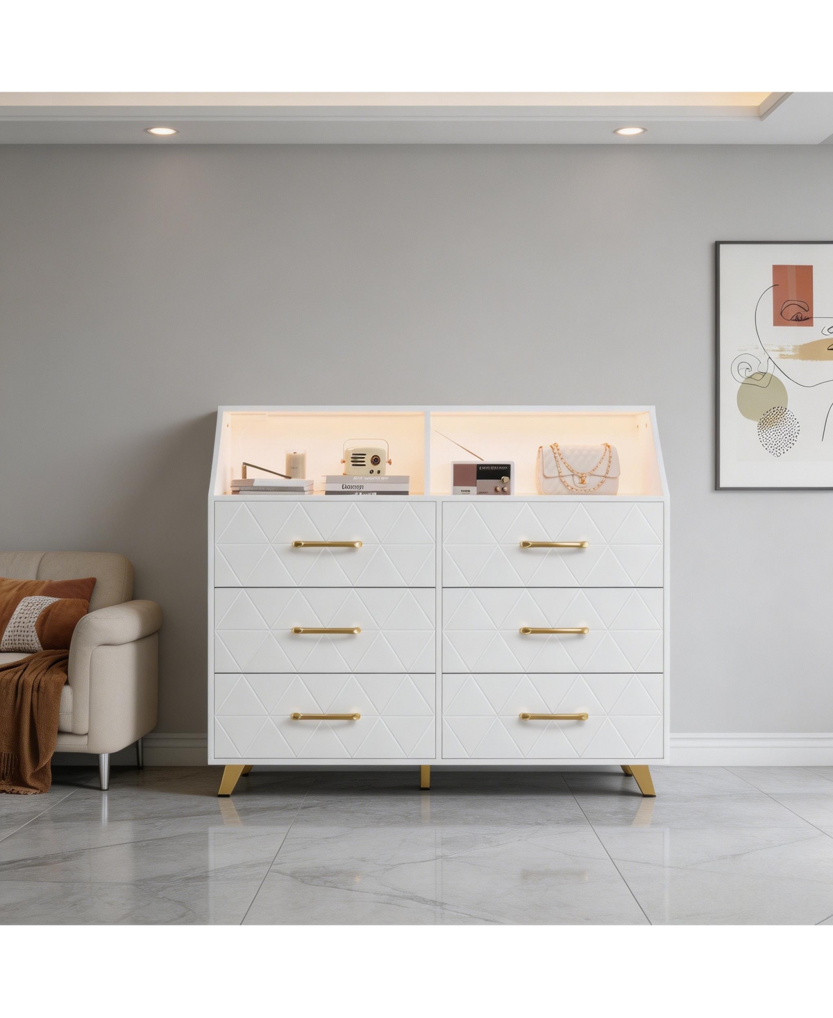 Click here for homfan 6-Drawer Dresser with Charging Station and... prices