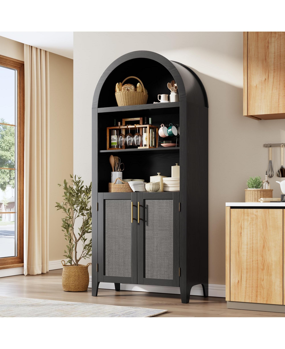 Click here for homfan Arched 5-Tier Storage Cabinet with Doors  M... prices