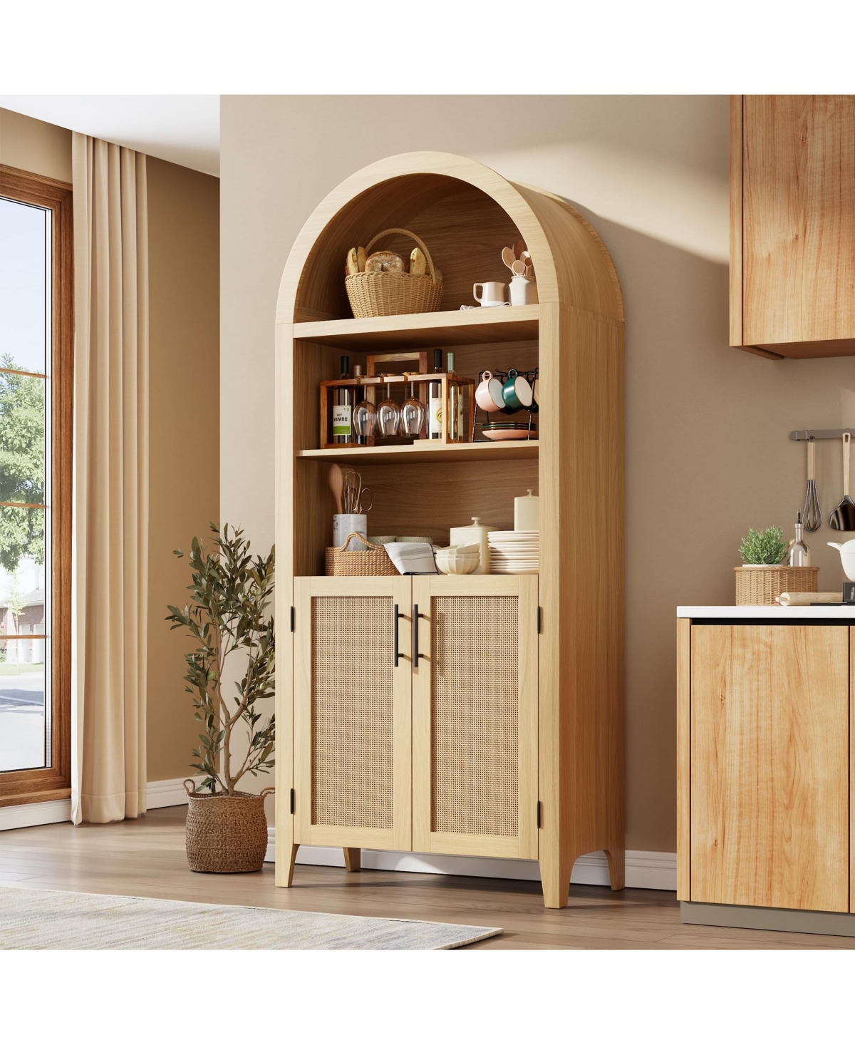 Click here for homfan Arched 5-Tier Storage Cabinet with Doors  M... prices