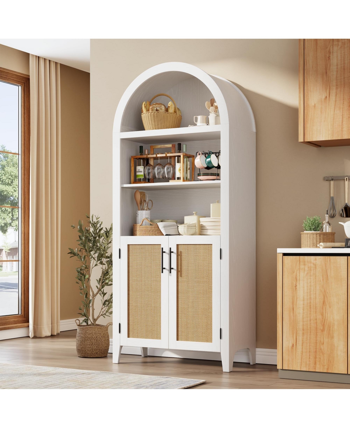 Click here for homfan Arched 5-Tier Storage Cabinet with Doors  M... prices