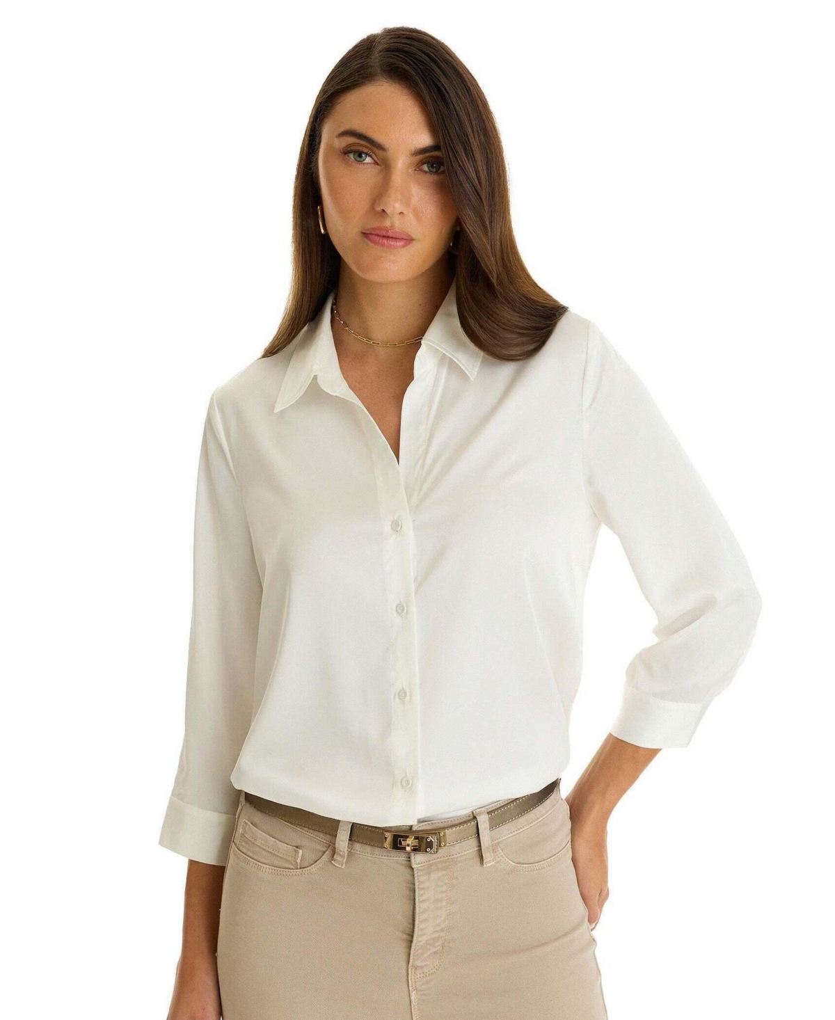 Click here for The Noli Shop Womens Sara Silk Blouse - White prices