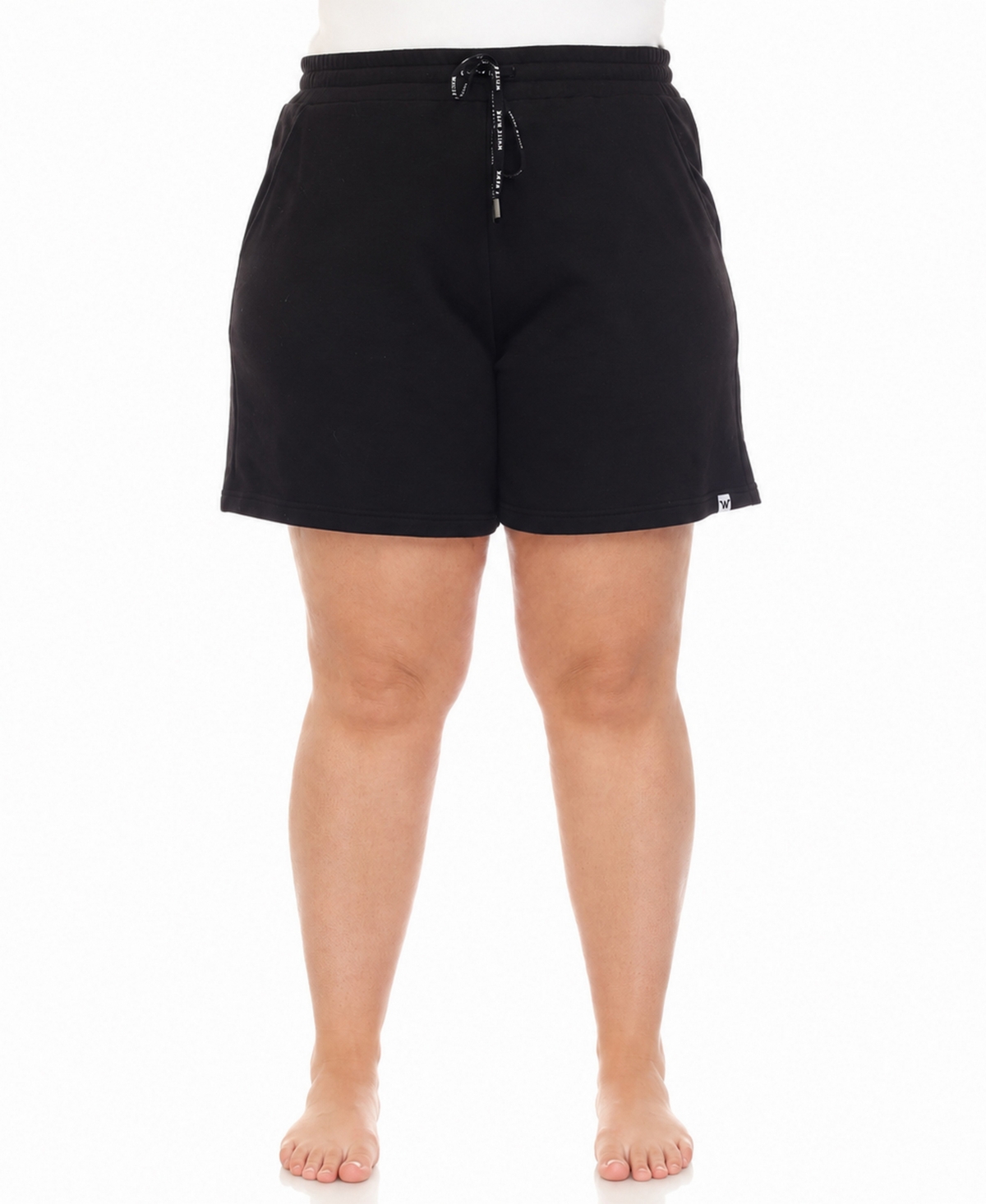 Click here for White Mark Plus Size Drawstring Lounge Shorts - Bl... prices