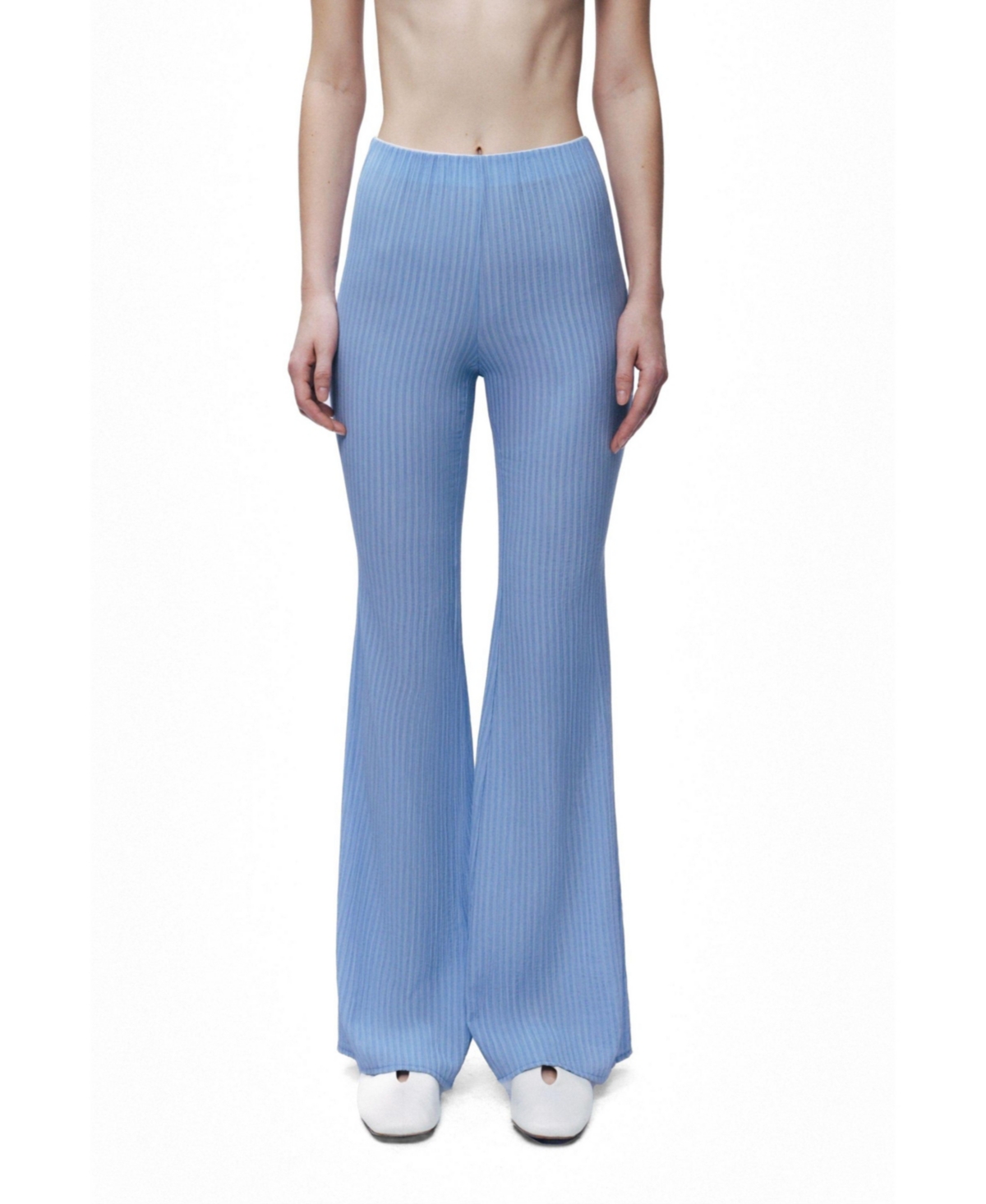 Click here for Nocturne Womens High-Waist Flare Trousers - Blue prices
