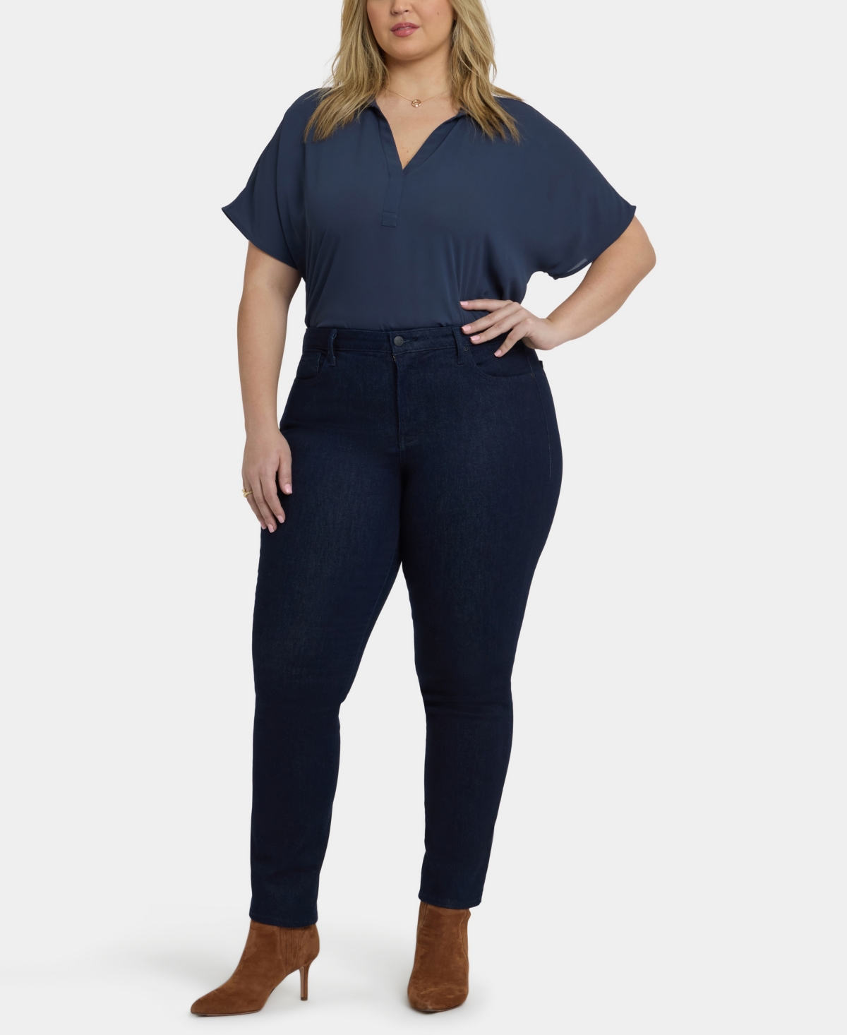 Click here for Nydj Plus Size Sheri Slim Jeans - Rinse prices