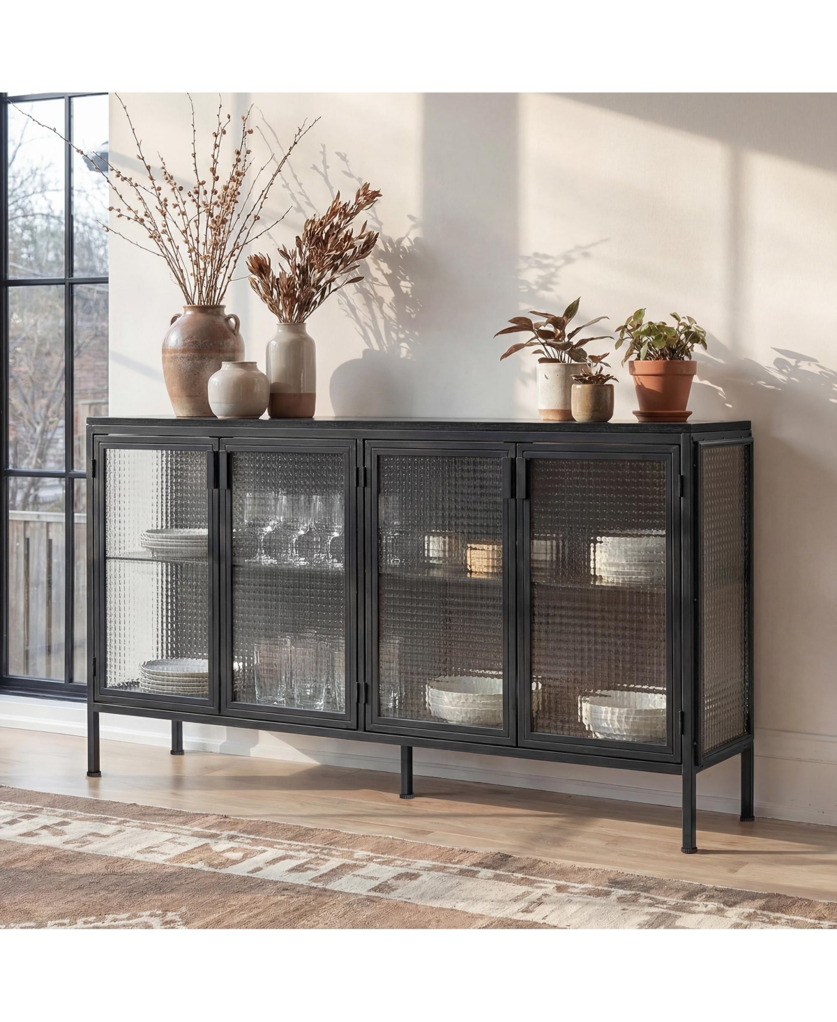 Click here for Homsee Modern 2-Door Glass Display Cabinet Led Lig... prices