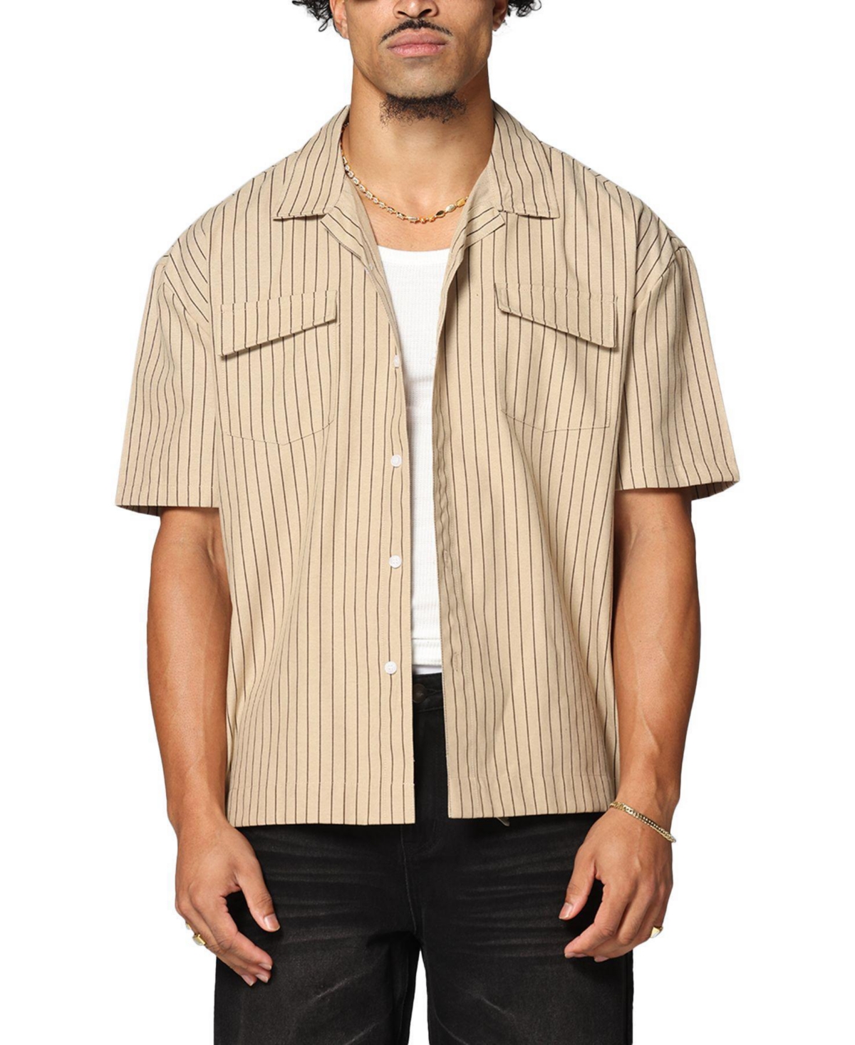 Click here for Saint Morta Mens Gothic Pinstripe Button Up Shirt... prices